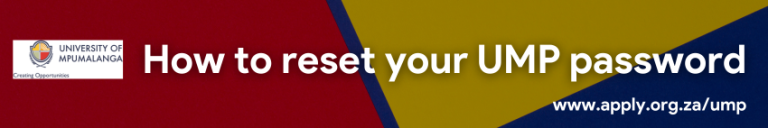 How to reset your University of Mpumalanga password/pin | UniApplyForMe