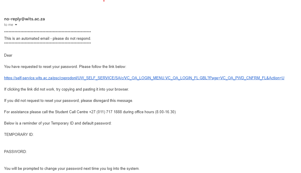 How to reset your Wits University application password | UniApplyForMe